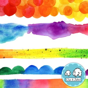 Rainbow Watercolor Page Borders Clip Art, Clipart Frames for Teachers ...