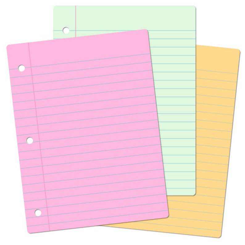 Lined Notebook Paper Clipart Digital Paper Backgrounds - Etsy