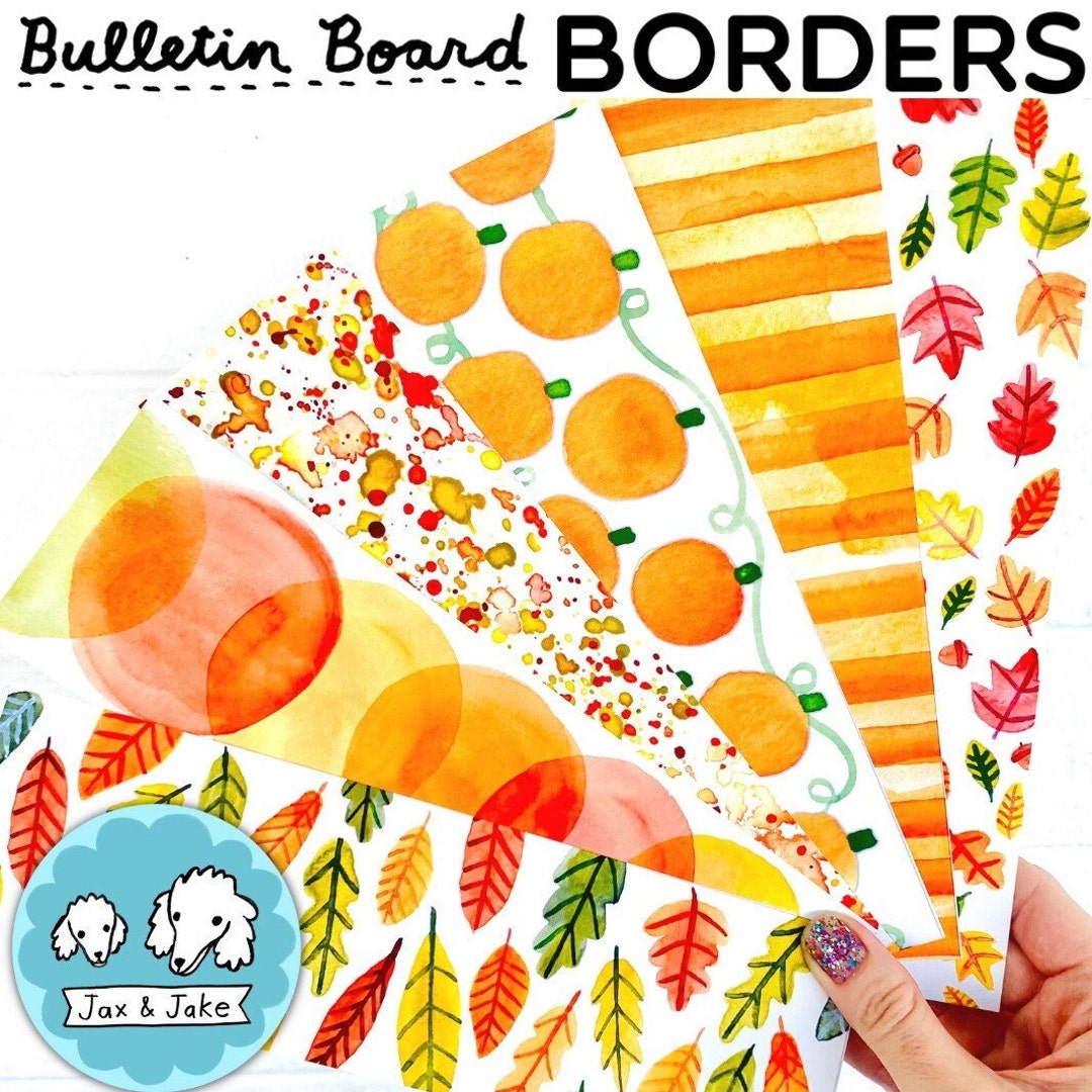 Watercolor Fall Bulletin Board Borders, Printable Fall Classroom Decor ...