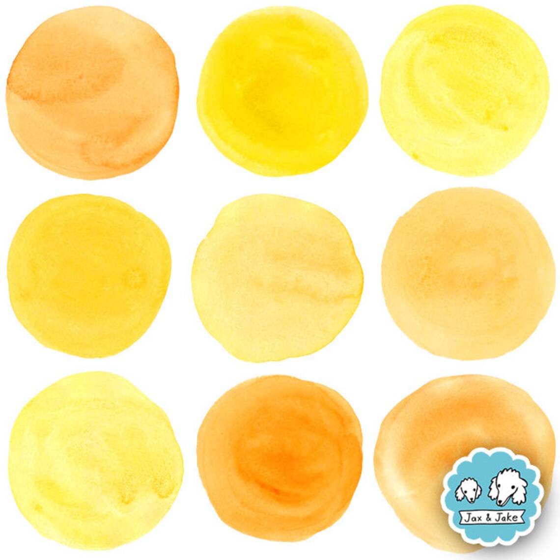 Orange and Yellow Watercolor Dots / Circles Clipart - Etsy