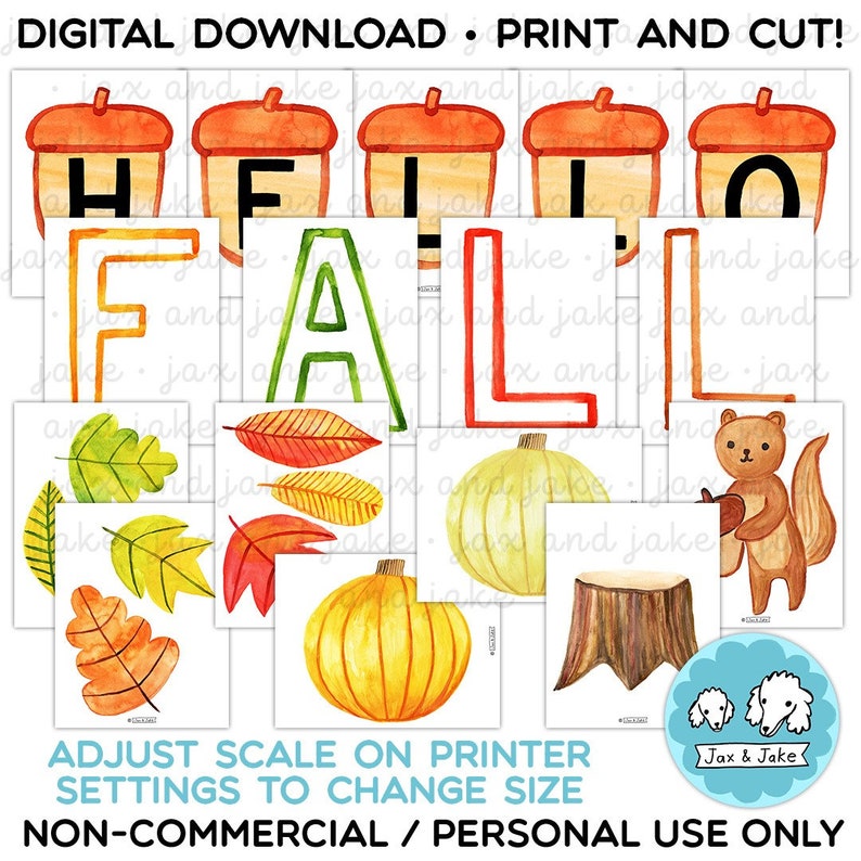 Watercolor Fall Bulletin Board Kit, Printable Fall Classroom Decor ...