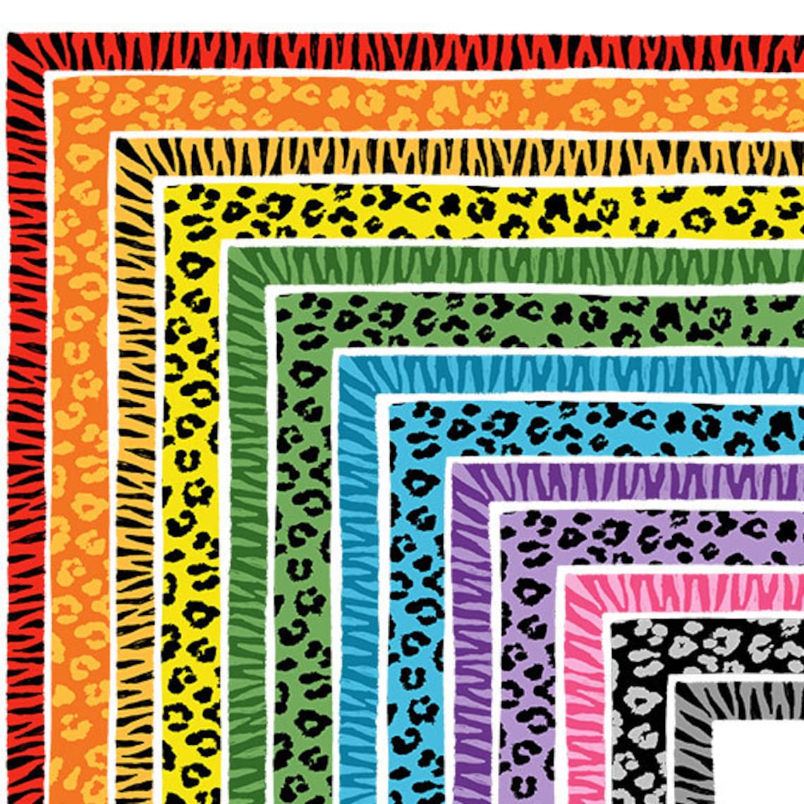 Leopard and Zebra Print Border Clipart / Frames Animal Print Borders ...