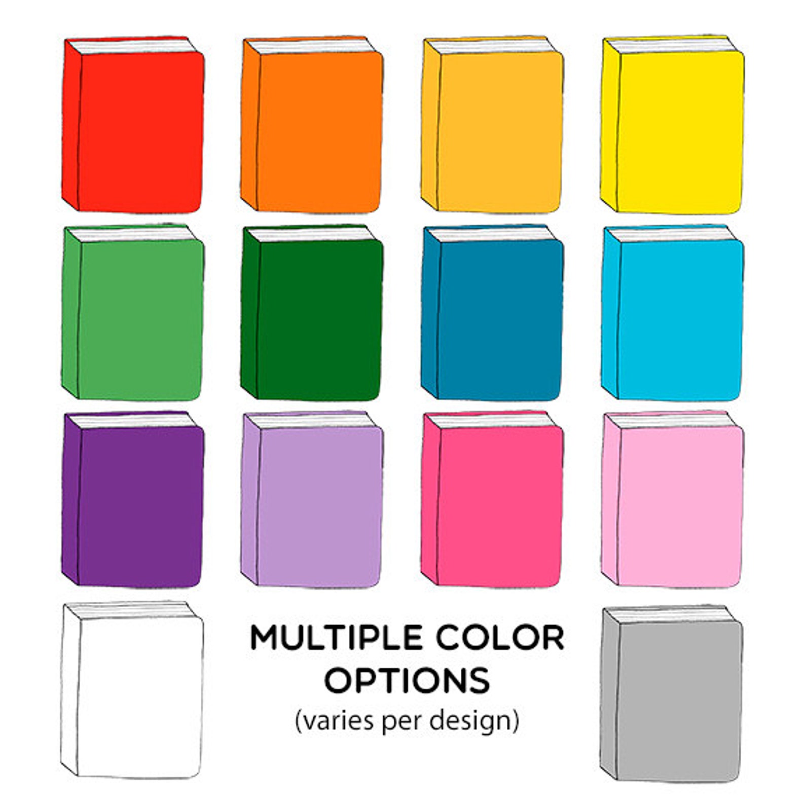 Hand Drawn Open and Closed Books Clipart - School Library Sign, School ...