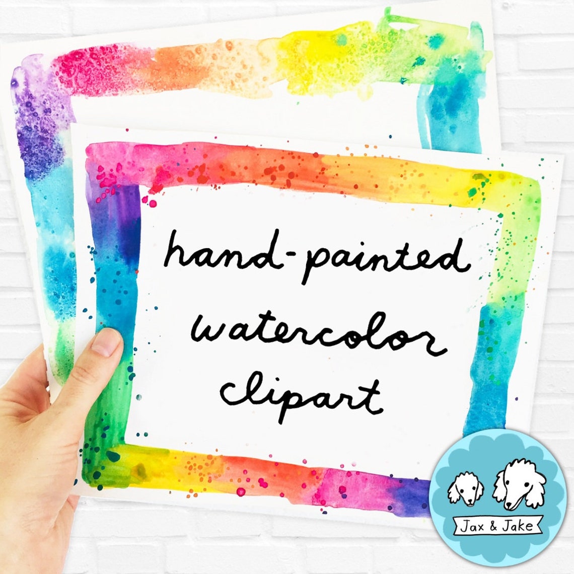 MORE Colorful Rainbow Watercolor Clipart Borders Clip Art - Etsy