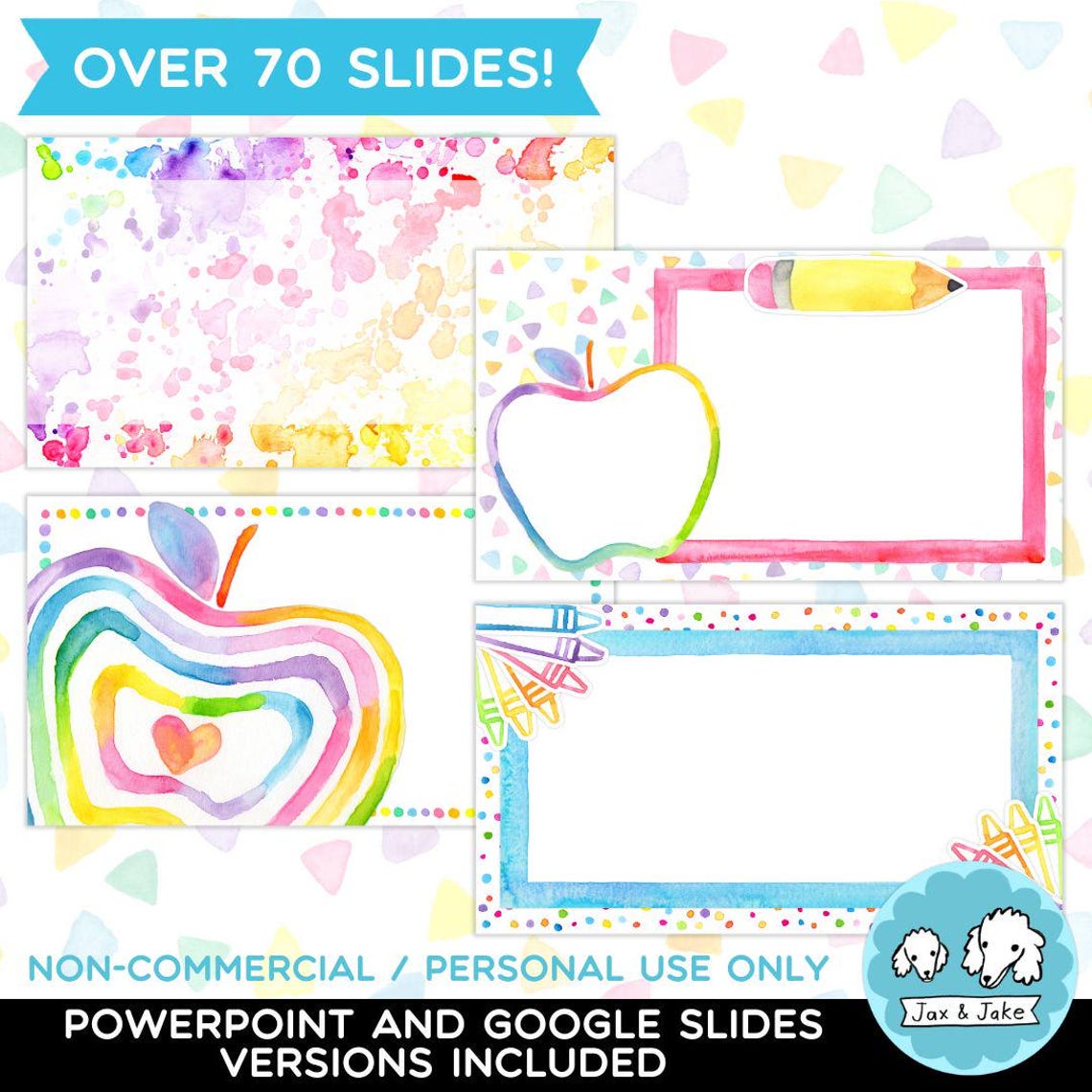 Rainbow Watercolor Back to School Slides Templates for Google Slides ...