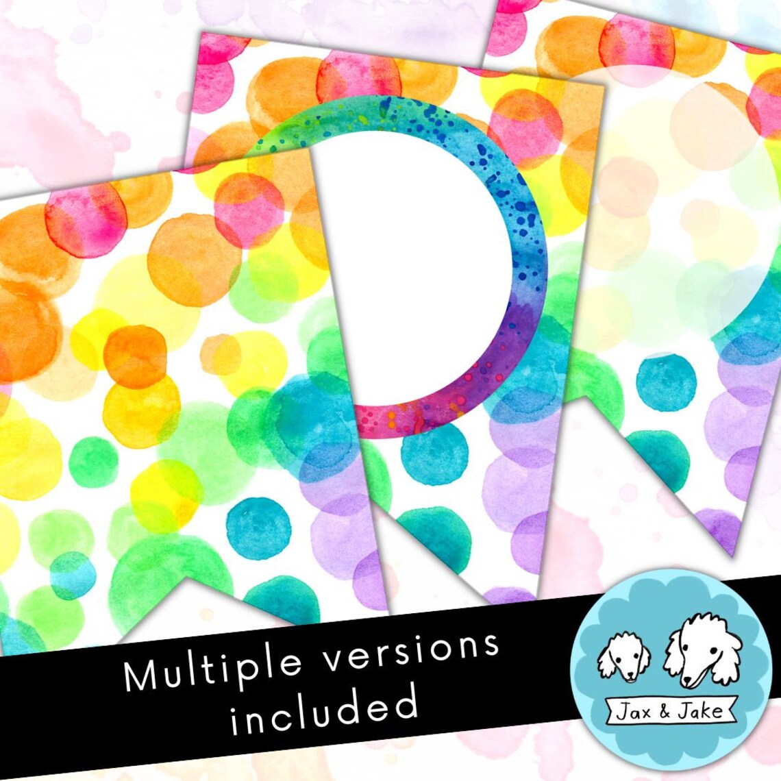 Editable Rainbow Watercolor Bulletin Board Banners Printable - Etsy