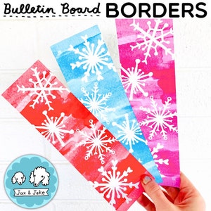 Christmas Bulletin Board Borders, Printable Watercolor Winter Holiday ...