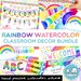Editable Rainbow Watercolor Birthday Display, Printable Cupcake ...