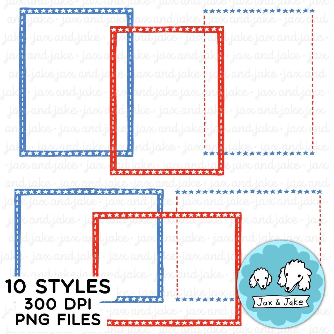 4th of July Clipart Borders Fourth of July Clip Art Frames - Etsy