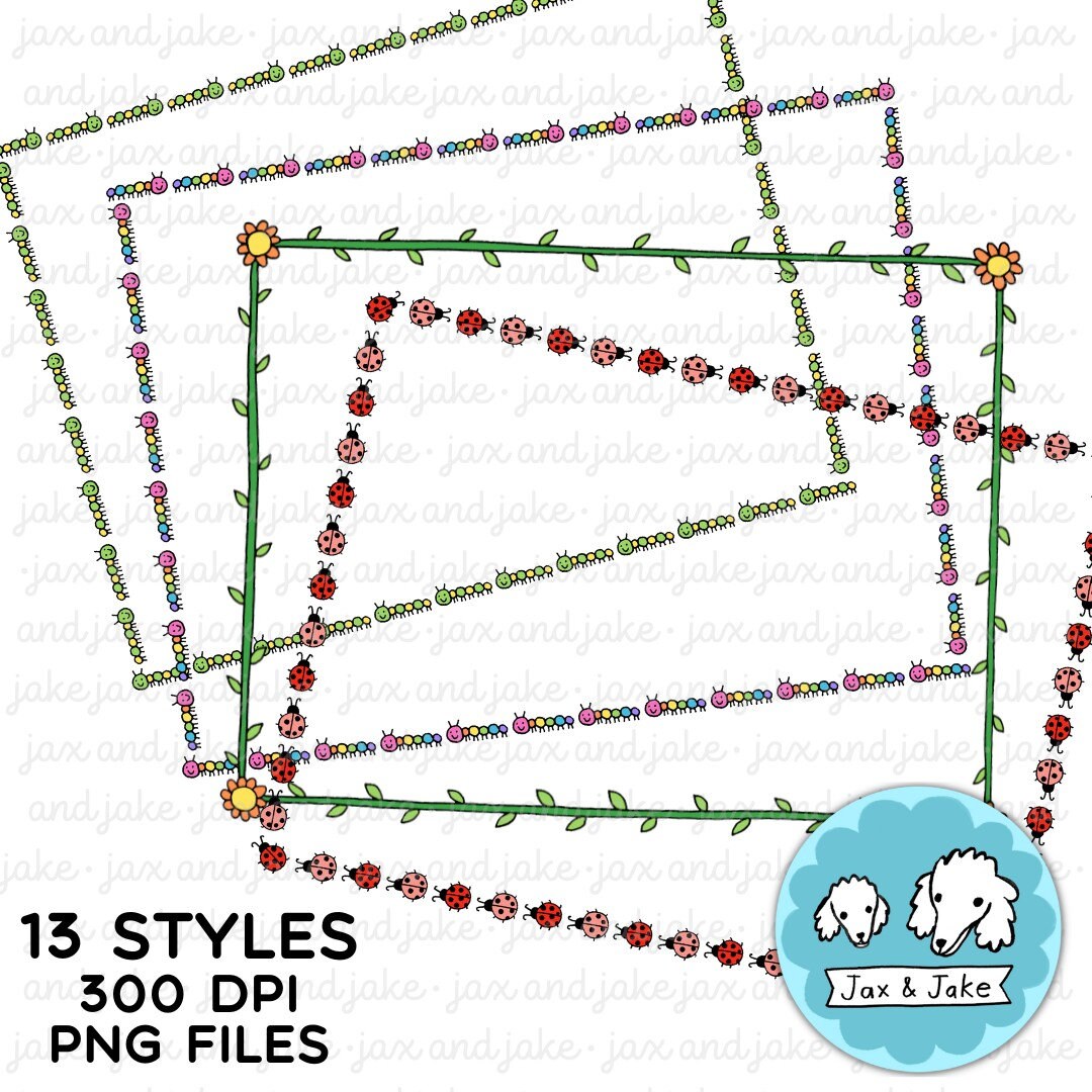 Spring Clipart Borders - Bee Butterfly Ladybug Flower Clip Art Page ...