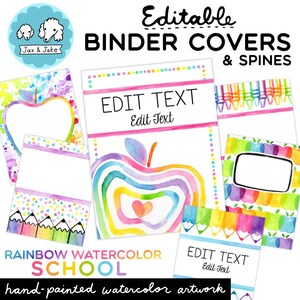 Rainbow Watercolor SCHOOL Classroom Decor Growing Bundle - Etsy