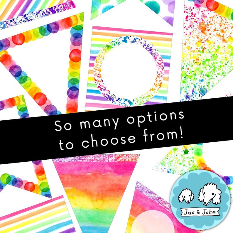 Editable Rainbow Watercolor Bulletin Board Banners Printable - Etsy