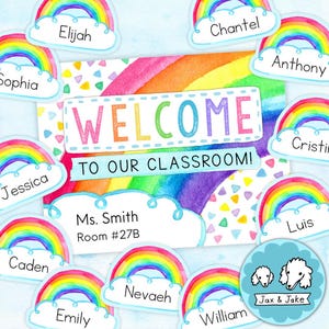 Rainbow Watercolor Classroom Decor Growing Bundle - Etsy