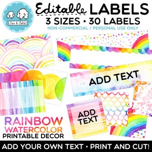 Rainbow Watercolor Classroom Decor Growing Bundle - Etsy