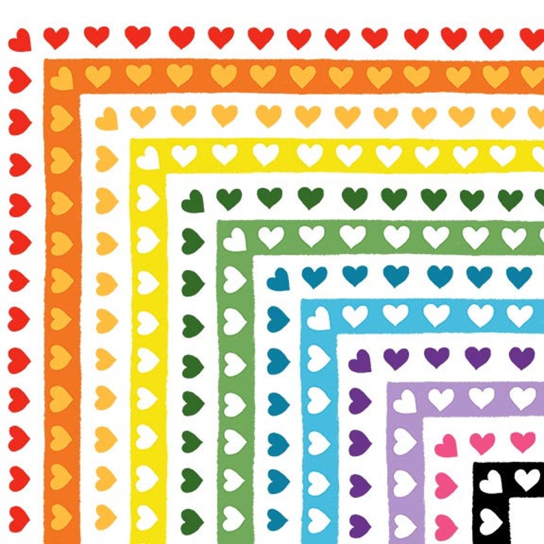 Valentine Clipart Borders Rainbow Heart Valentines Day Clip Art Frames ...