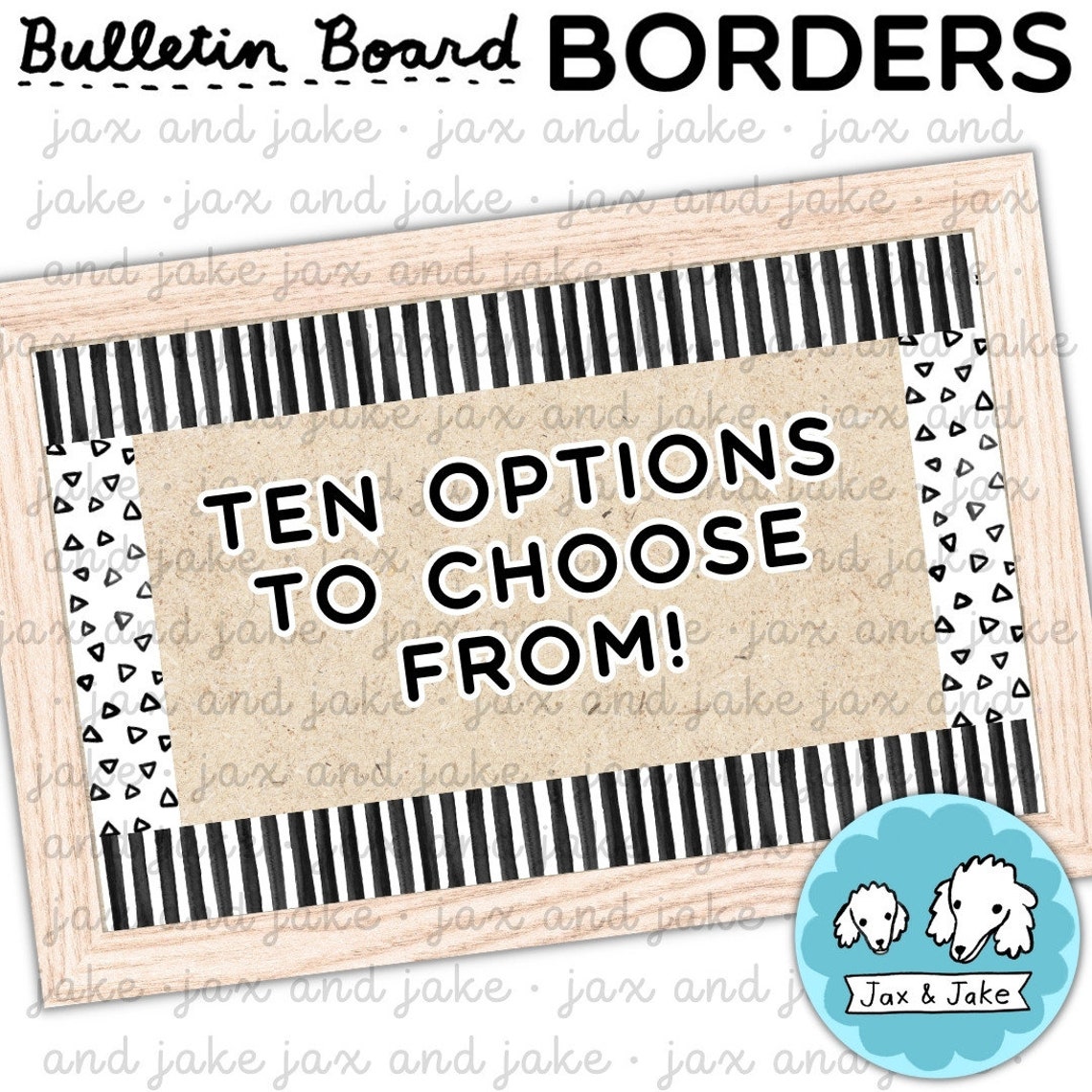 Black and White Watercolor Bulletin Board Borders, Printable Watercolor ...