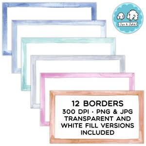 Soft Colors Watercolor SLIDE Border Clipart, Editable Boho Google ...
