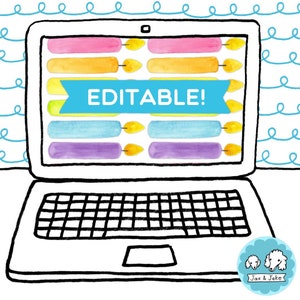 Editable Rainbow Watercolor Birthday Display, Printable Cupcake ...