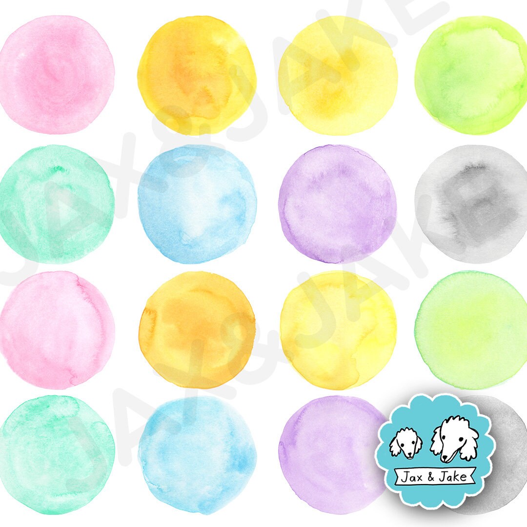 Pastel Watercolor Circle Clipart | Round Watercolour Clip Art Shapes ...