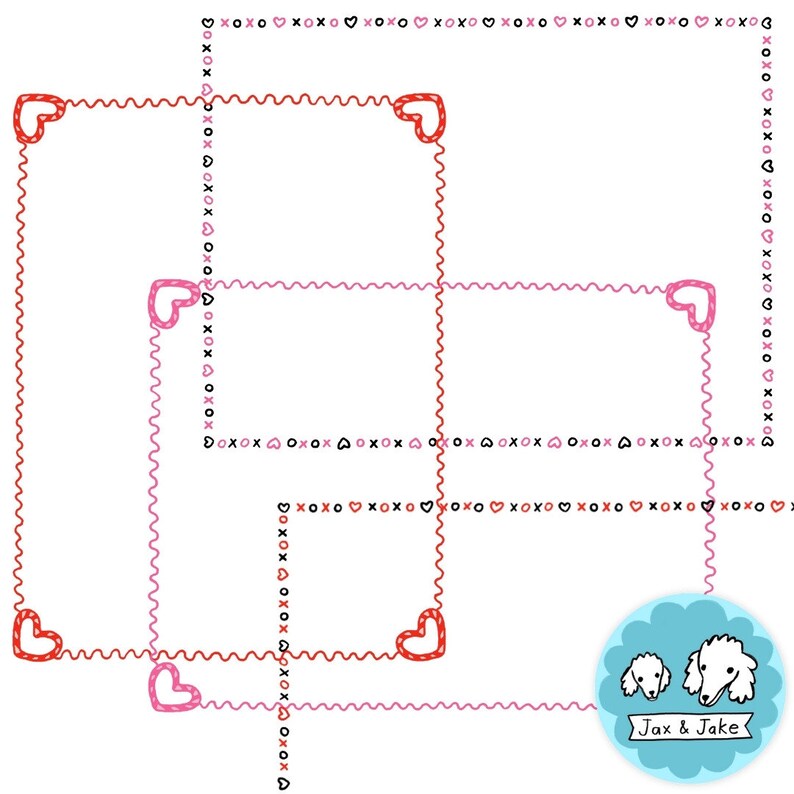 Skinny Valentine Clipart Borders, Valentine’s Day Clip Art Thin ...