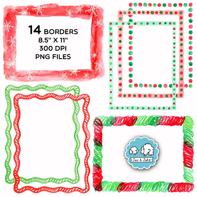 Watercolor Christmas Border Clipart Holiday Clip Art Frames - Etsy Watercolor Christmas Border Clipart Holiday Clip Art Frames - Etsy