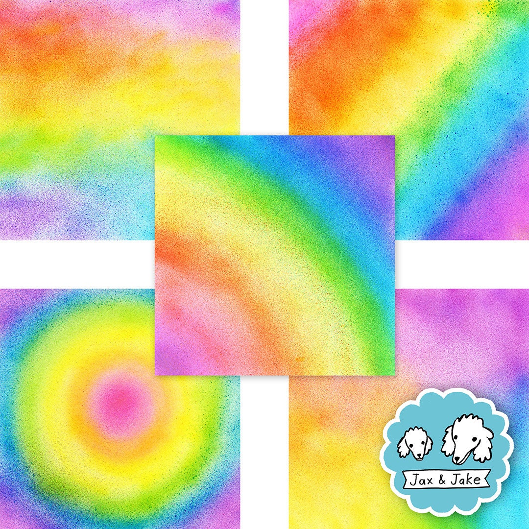 Spray Paint Rainbow Digital Papers / Bright Rainbow Splatter Background ...