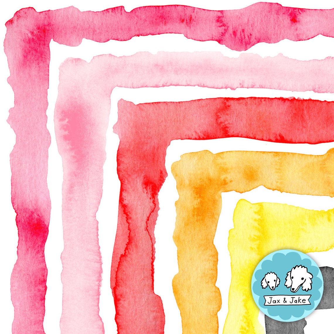 Watercolor Clipart Borders Watercolour Clip Art Frames - Etsy