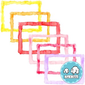 Watercolor Clipart Borders, Watercolour Clip Art Frames, Colorful ...