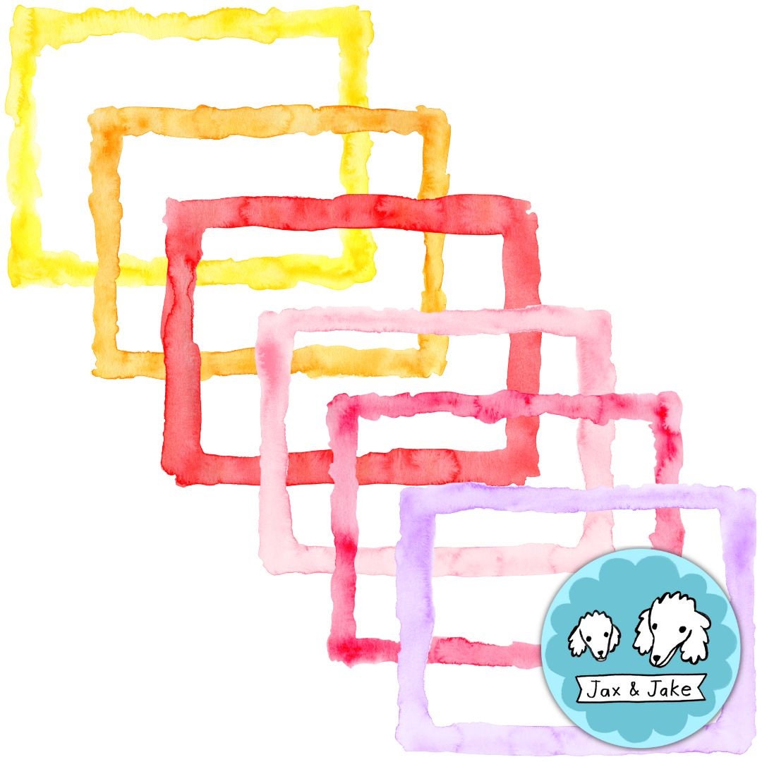 Watercolor Clipart Borders, Watercolour Clip Art Frames, Colorful ...