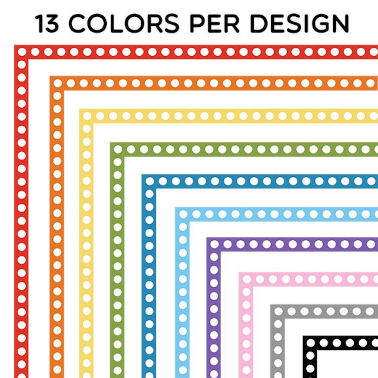 BASIC Borders 182 Simple and Colorful Clip Art Page Borders - Etsy