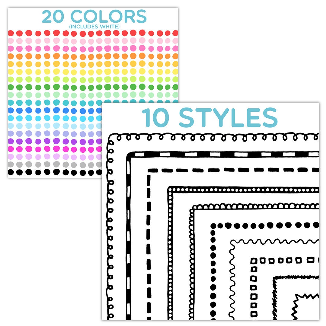 Skinny Border Bundle 400 Matching Page Square Thin Clipart Frames 20 ...