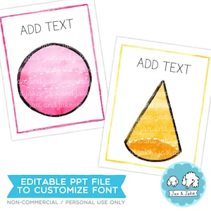 Editable Watercolor 2D and 3D Shape Posters, Printable Classroom ...