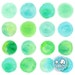 Aqua Blue / Light Green Watercolor Dots / Teal Circles Clipart | Circle ...