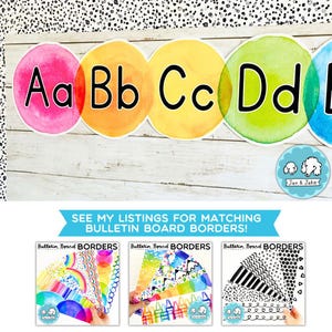 Rainbow Watercolor Alphabet Posters, Includes Print and CURSIVE, Back ...