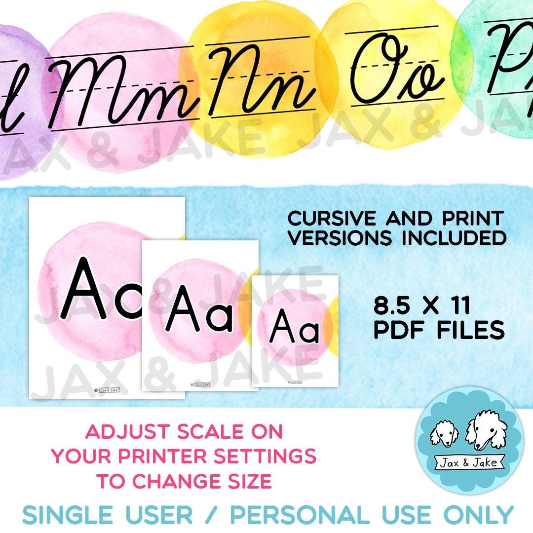 Pastel Rainbow Alphabet Posters, Includes Print and CURSIVE Letters ...