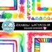 Rainbow Square Borders 2 / Rainbow Watercolor Border Clipart / Rainbow ...