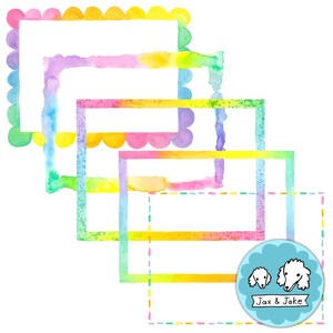 Watercolor Pastel Rainbow Clipart Borders, Spring Clip Art for Easter ...
