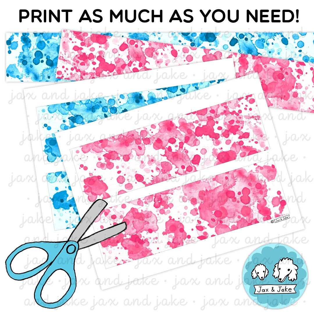 Watercolor Splatter Bulletin Board Borders Printable Rainbow Watercolor ...