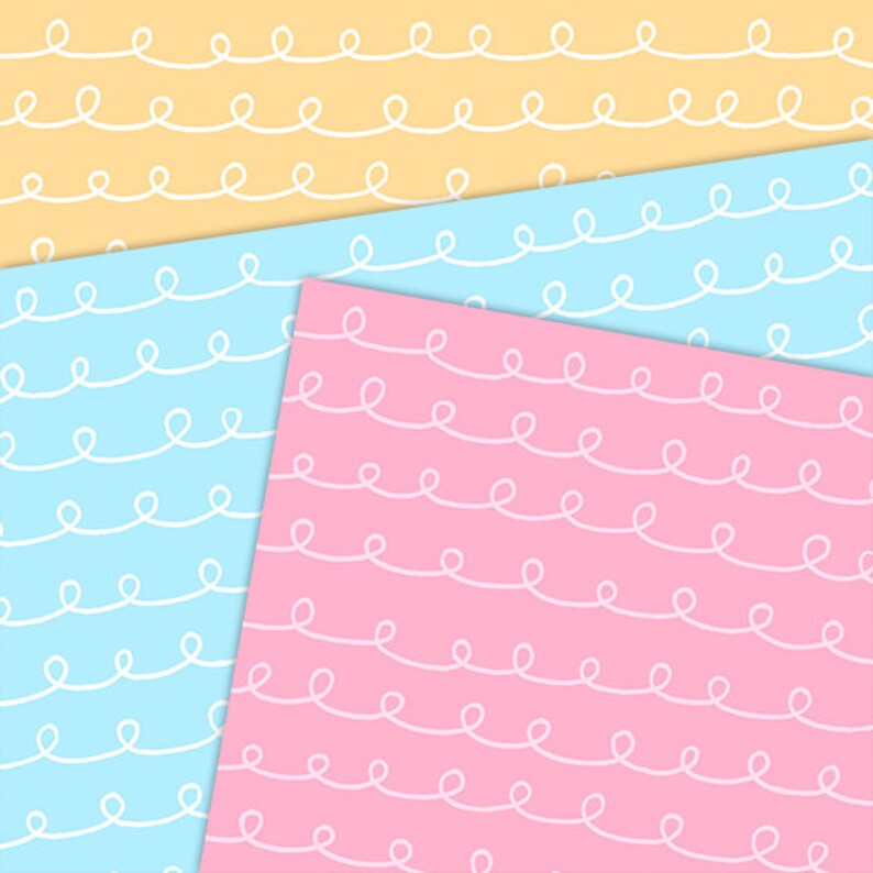 Pastel Rainbow Clipart Scribble Stripes Digital Papers - Etsy