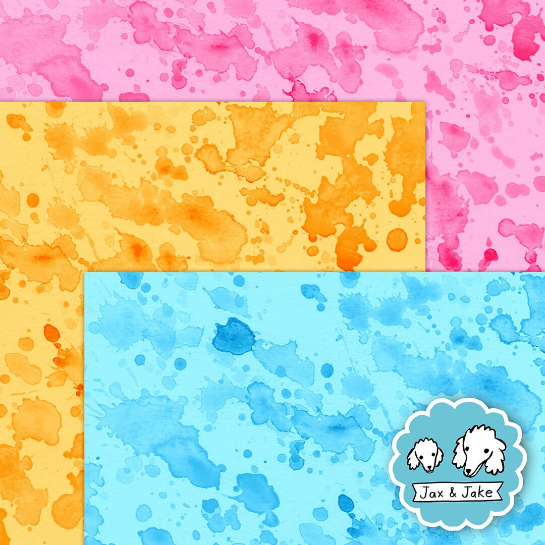 Watercolor Splatter Texture Digital Papers Watercolor Clipart ...