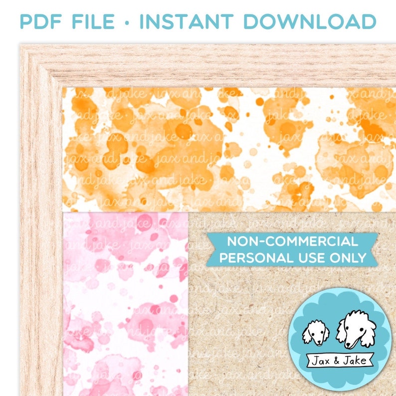 Watercolor Splatter Bulletin Board Borders Printable Rainbow Watercolor ...