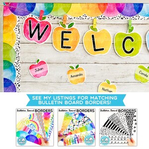 Rainbow Apple Classroom Decor, Back to School Welcome Banner, Editable ...