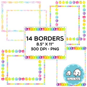 Watercolor Rainbow School Clipart Borders, Teacher Clipart, Back to ...