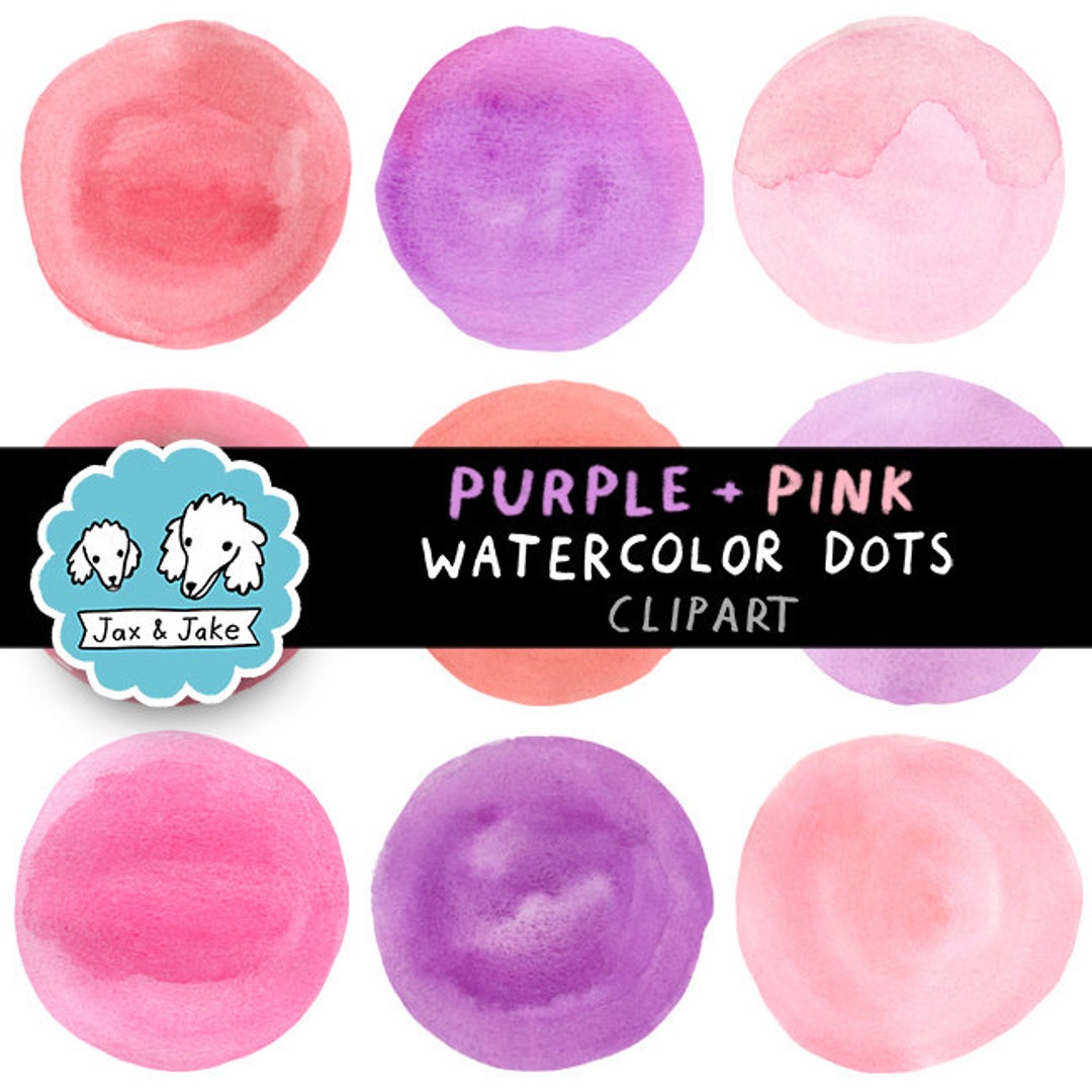 Pastel Pink and Purple Watercolor Circles Clipart/ Watercolour Shapes ...