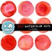 Red Watercolor Dots / Circles Clipart Set Valentines Day / | Etsy