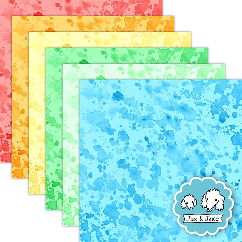 Watercolor Splatter Texture Digital Papers Watercolor Clipart ...