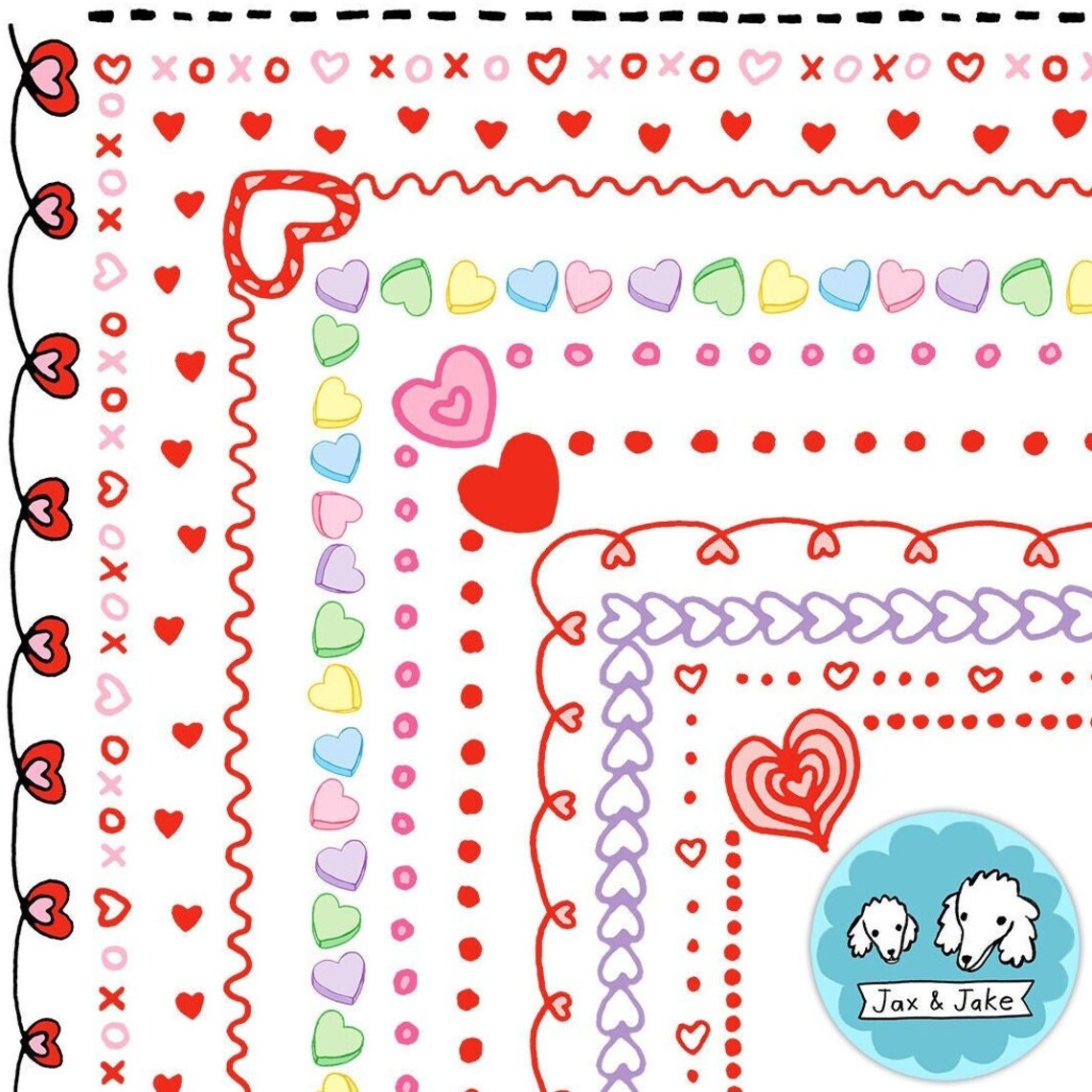 Skinny Valentine Clipart Borders, Valentine’s Day Clip Art Thin ...