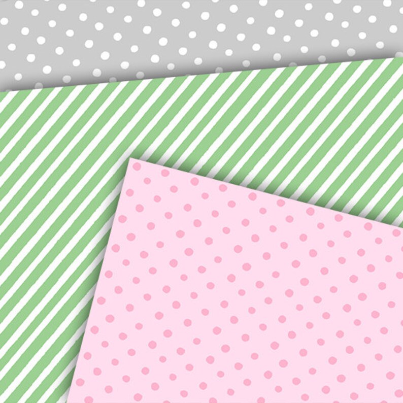 Pastel Dots and Stripes Digital Papers Pastel Rainbow JPG - Etsy