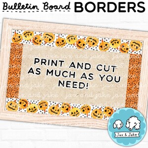 Watercolor Halloween Bulletin Board Borders, Printable Fall Classroom ...