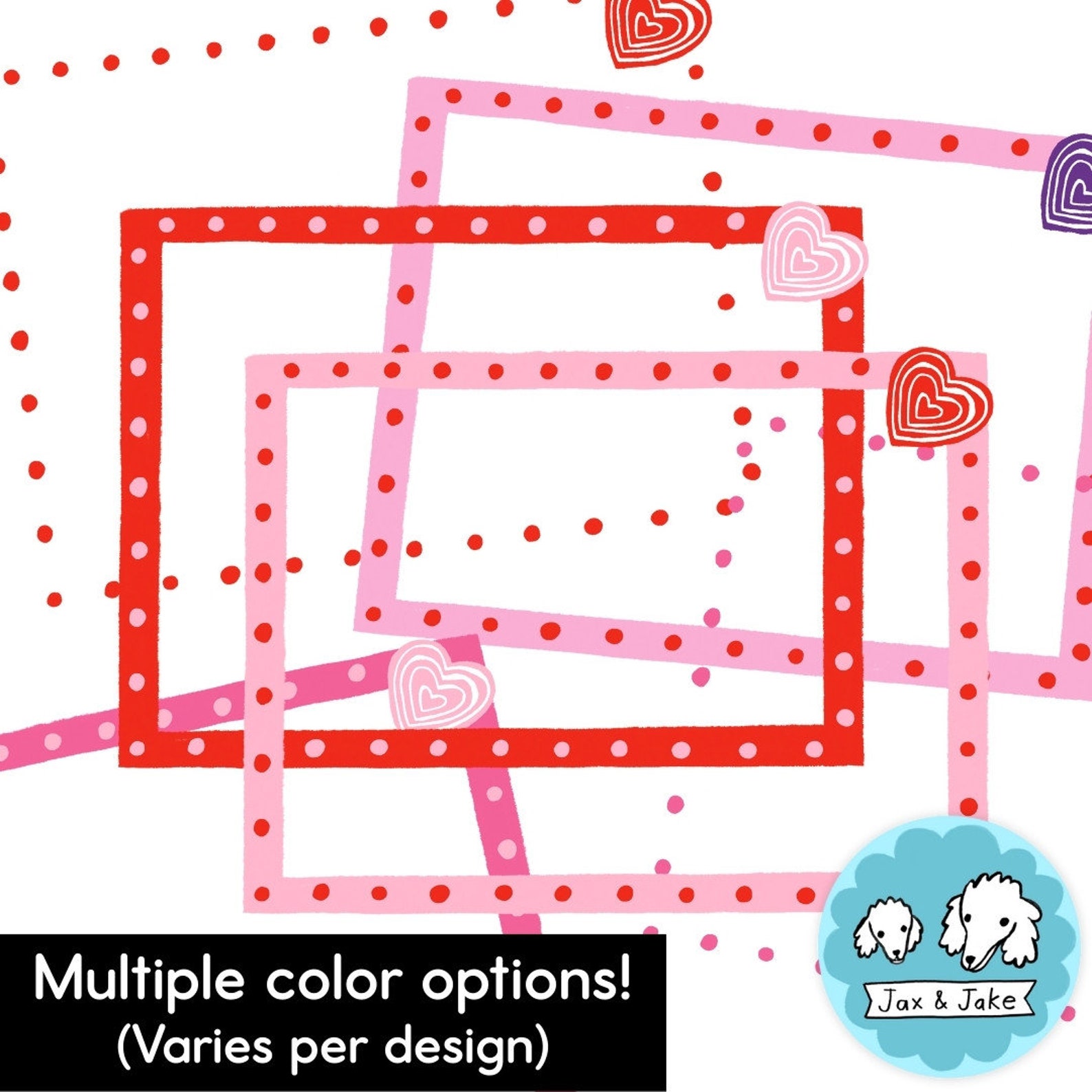 Valentine Clipart Border Set, Heart Border, Valentine's Day Clip Art ...